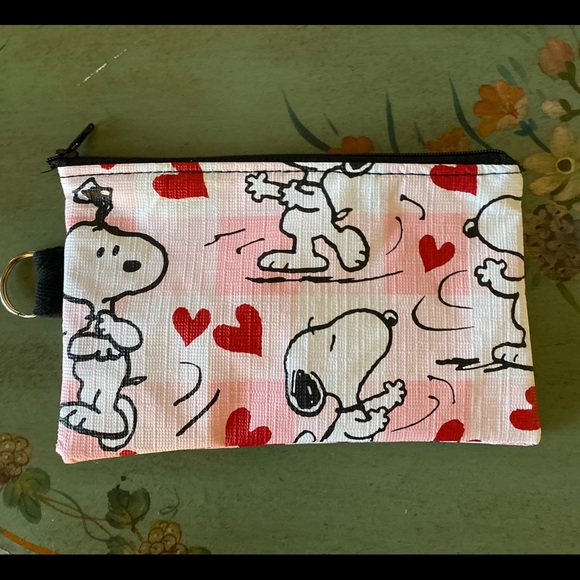 Hand Crafted | Bags | Snoopy Coin Purse With Keyring | Poshmark